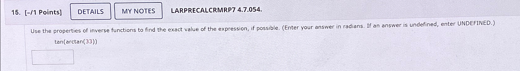 Solved Use the properties of inverse functions to find the | Chegg.com