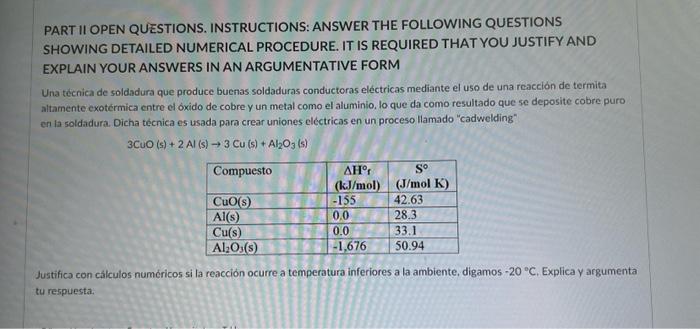 PART II OPEN QUESTIONS. INSTRUCTIONS: ANSWER THE | Chegg.com