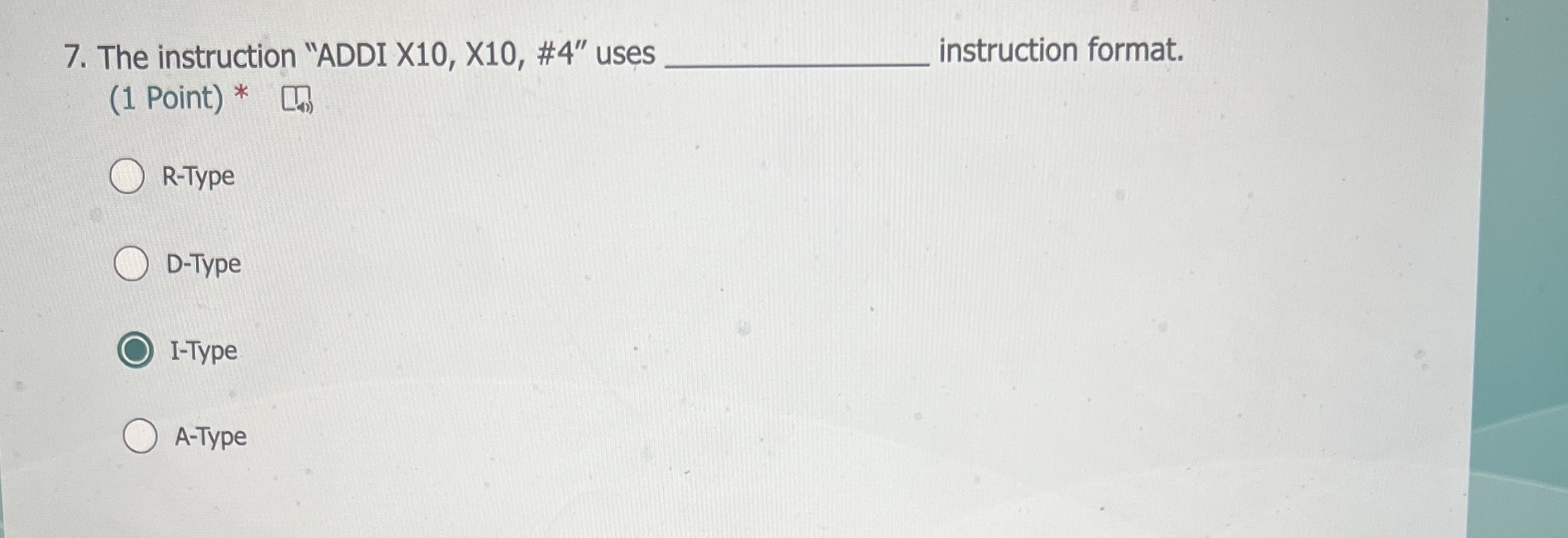 Solved The instruction "ADDI X10, ﻿X10, ﻿#4" | Chegg.com