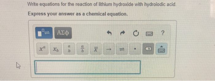 Solved Write equations for the reaction of lithium hydroxide | Chegg.com