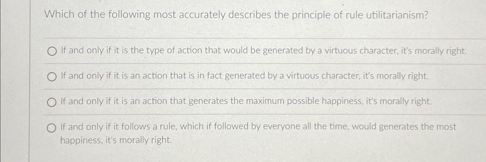 Solved Which of the following most accurately describes the | Chegg.com