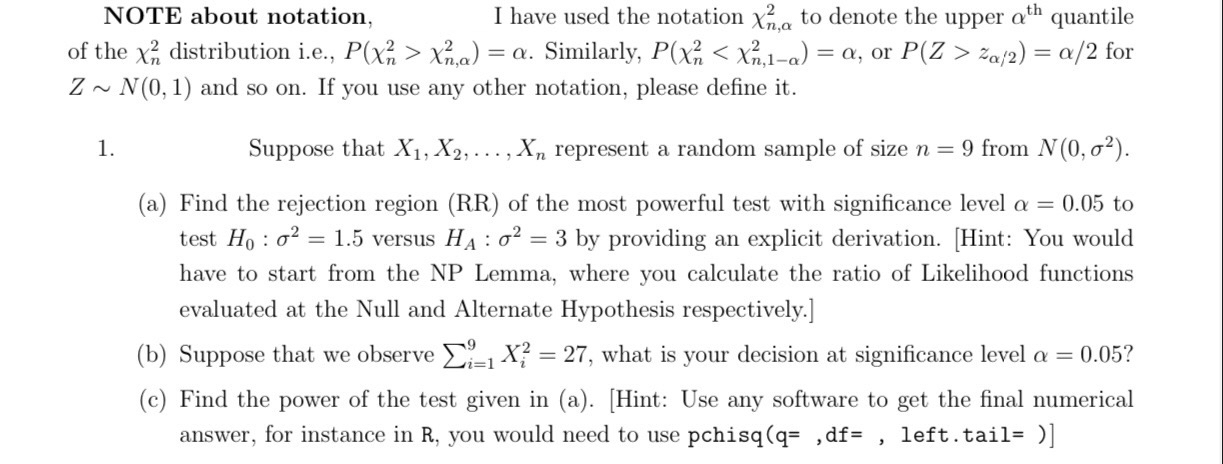 Solved NOTE about notation, , ﻿I have used the notation | Chegg.com