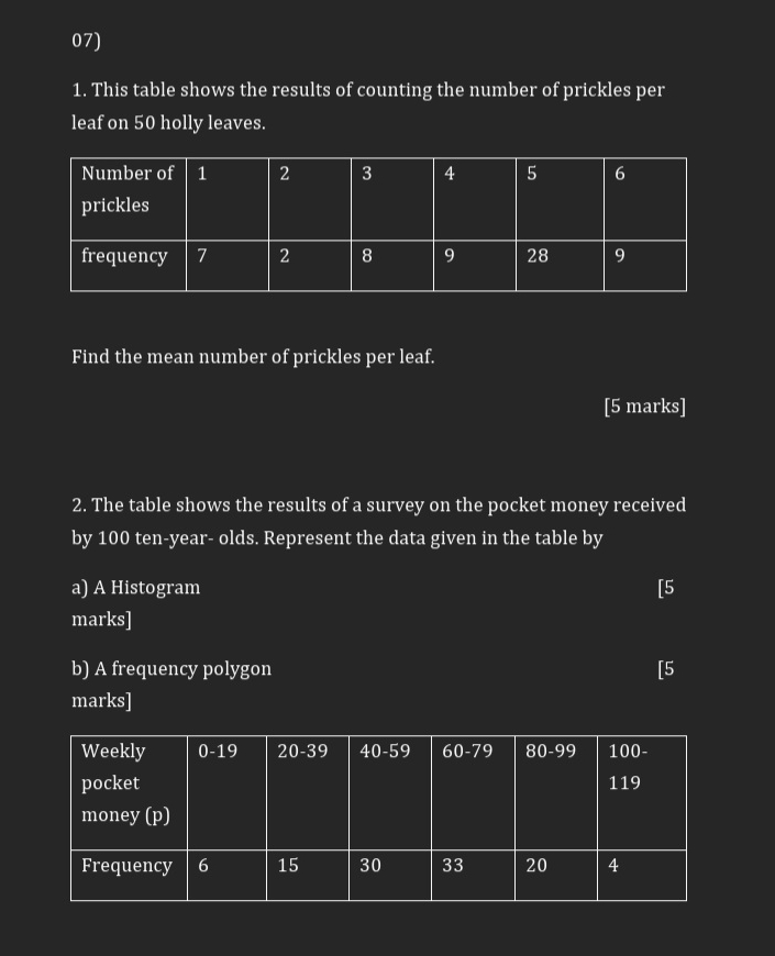 Solved This table shows the results of counting the number | Chegg.com