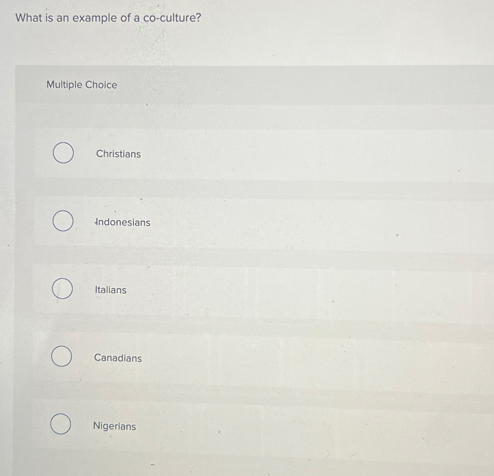 Solved What is an example of a co-culture?Multiple | Chegg.com