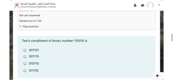 Solved جامعة التقنية والعلوم التطبيقية بالمصنعة Question 1 | Chegg.com