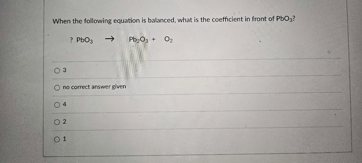 Solved When the following equation is balanced, what is the | Chegg.com