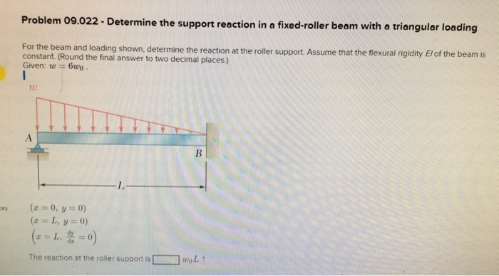 Solved Problem 09.022 - Determine the support reaction in a | Chegg.com