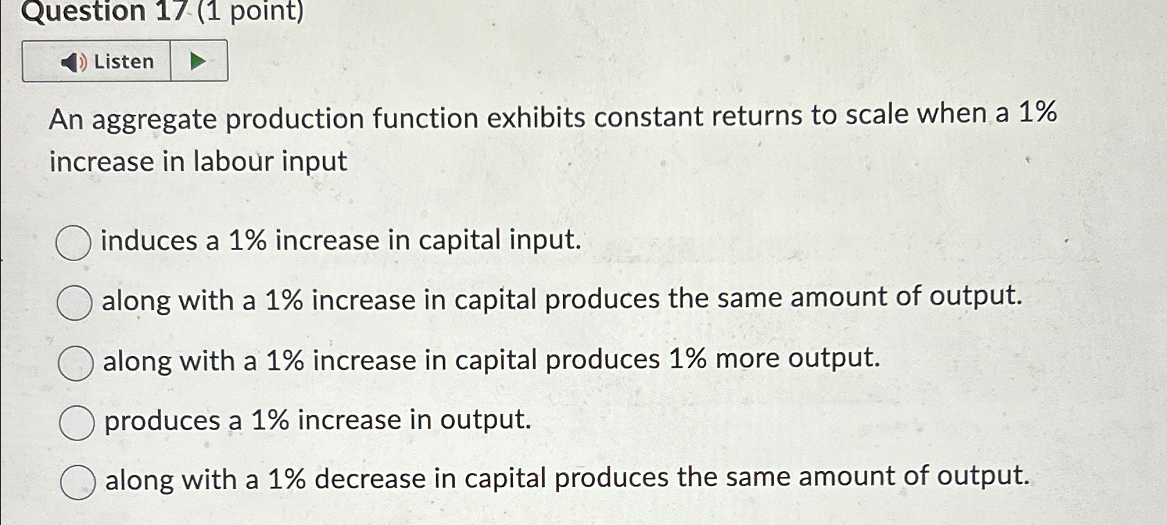 Solved Question 17 1 ﻿point Listenan Aggregate Production