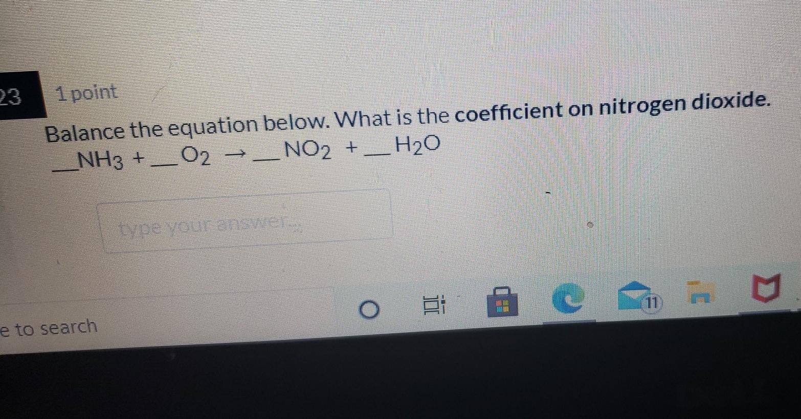 Solved 1 point Balance the equation below. What is the | Chegg.com
