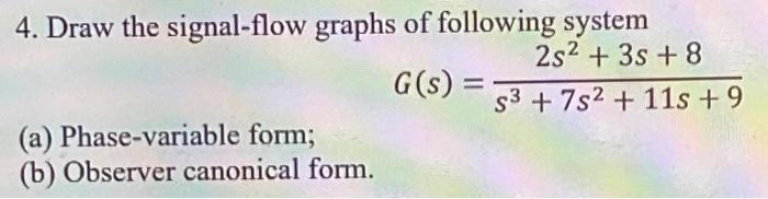 Solved 4. Draw the signal-flow graphs of following system | Chegg.com