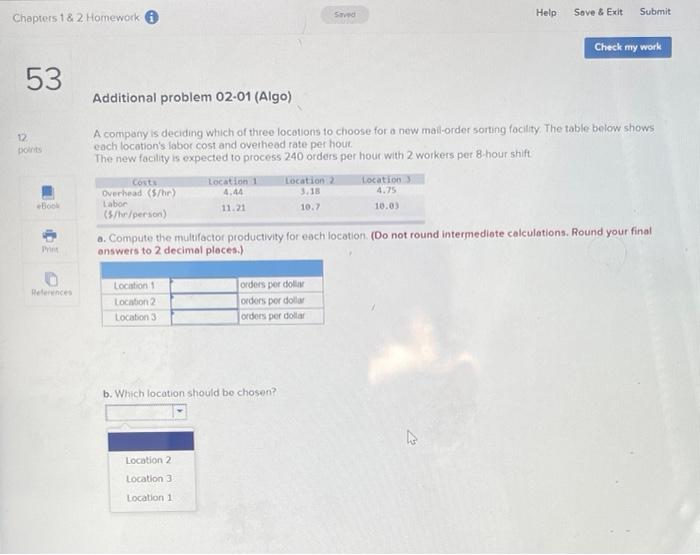 Solved Additional problem 02.01 (Algo) A company is deciding | Chegg.com