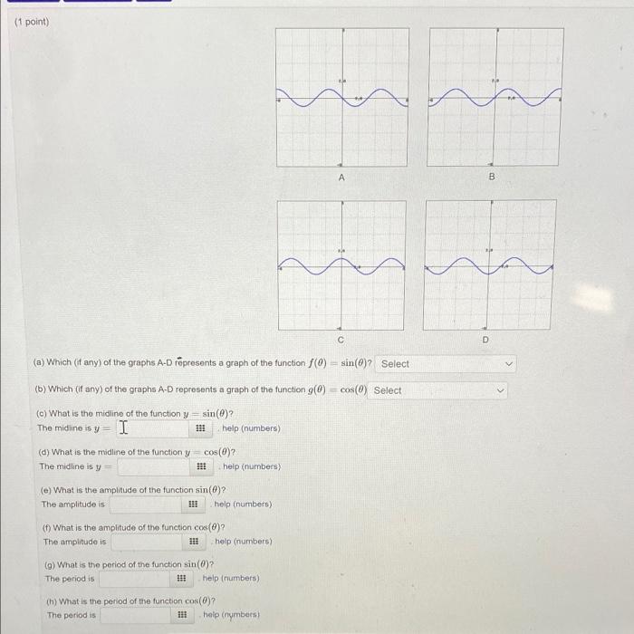 Solved (1 point) mu A B с D (a) Which (if any) of the graphs | Chegg.com
