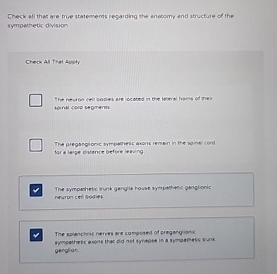 Solved Check all that are true statements regarding the | Chegg.com