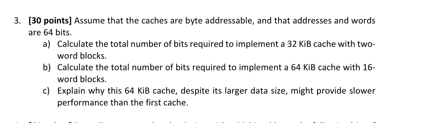 Solved [30 ﻿points] ﻿Assume that the caches are byte | Chegg.com