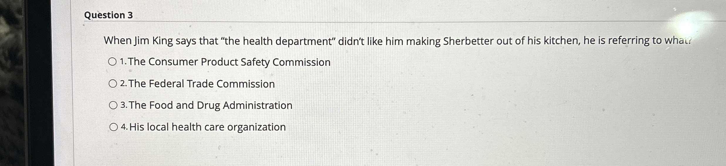 Solved Question 3When Jim King says that "the health | Chegg.com
