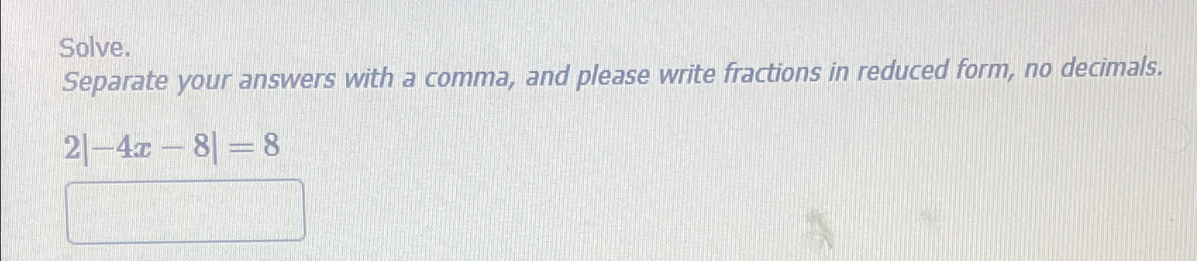 Solved Solve.Separate your answers with a comma, and please | Chegg.com