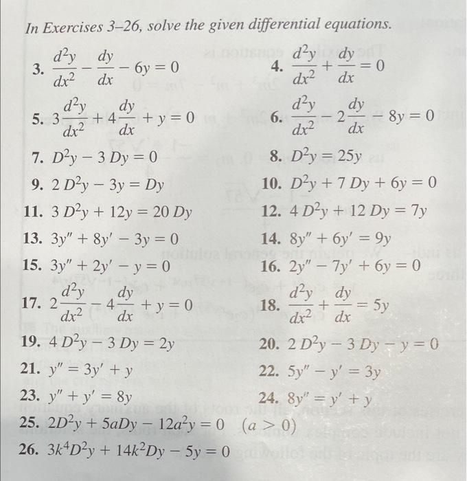 Solved In Exercises 3 26 Solve The Given Differential