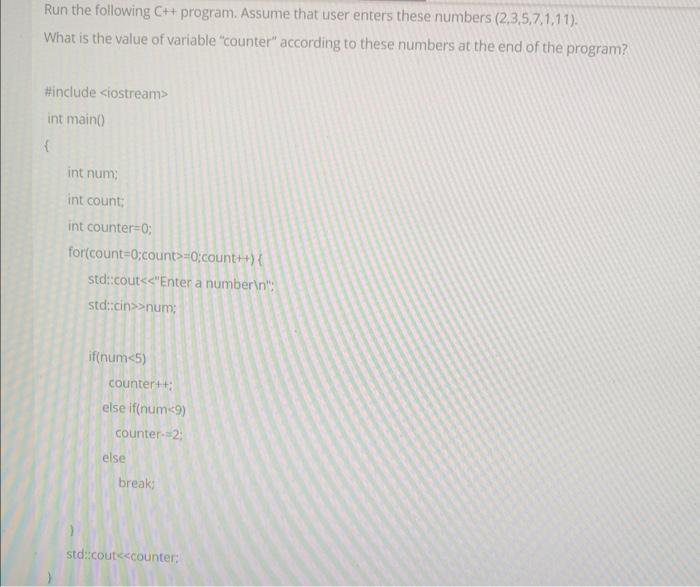 Solved Run The Following C Program Assume That User 4414