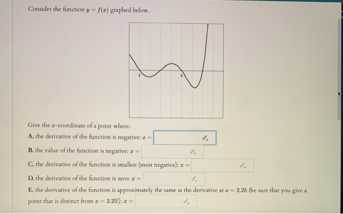 Solved Consider the function y = f(x) graphed below. E W | Chegg.com