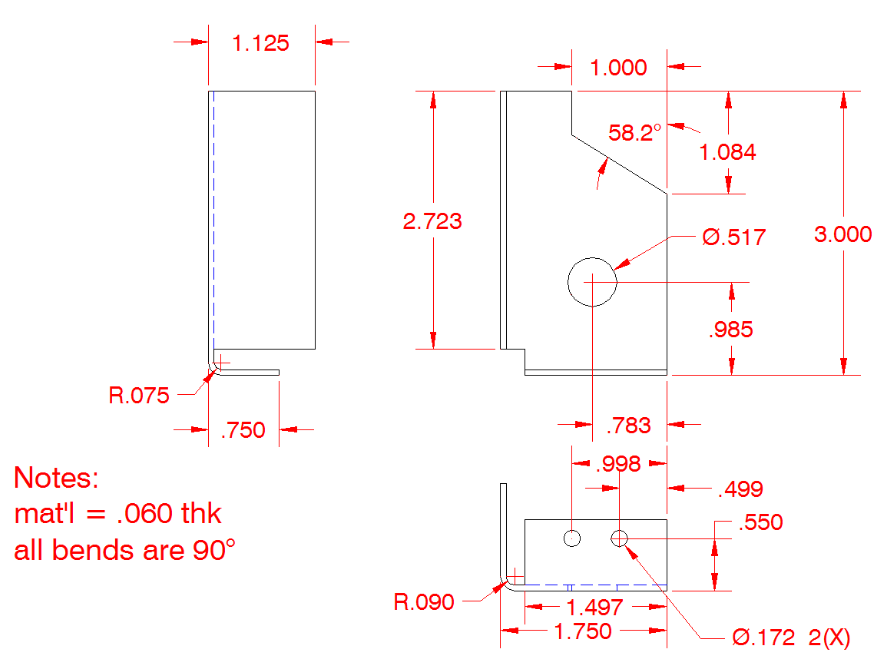 Calculate bend allowances so that your drawing has | Chegg.com