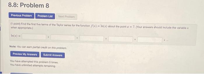Solved 8.8: Problem 8 Previous Problem Probler List Next | Chegg.com