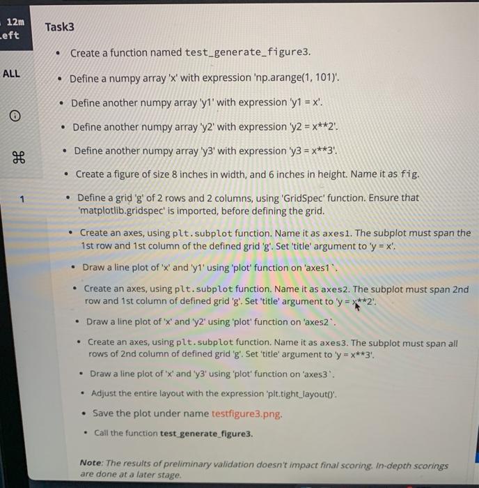 Solved 12m Left Task3 • Create a function named | Chegg.com