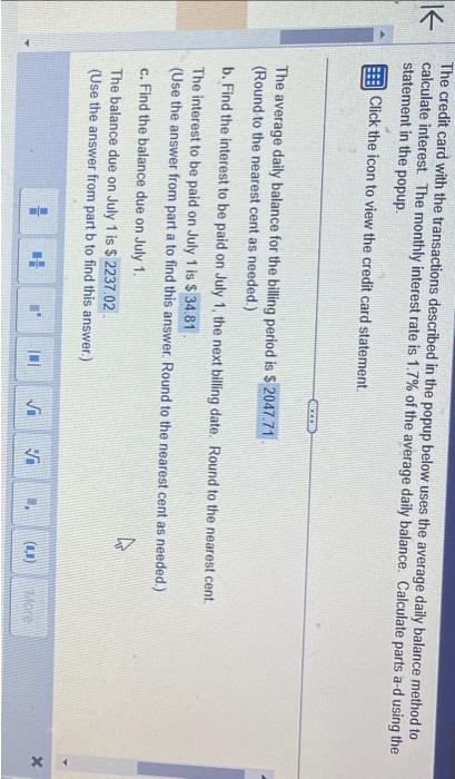 Solved Credit Card StatementThe credit card with the | Chegg.com