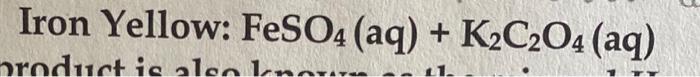 Solved Cobalt Rose: CoCl2(aq)+Na2CO3(aq)Iron Yellow: | Chegg.com