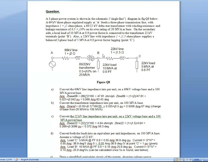 Question. MAS A 3-phase power system is shown in the | Chegg.com