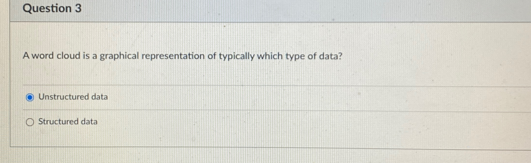 Solved Question 3A word cloud is a graphical representation | Chegg.com