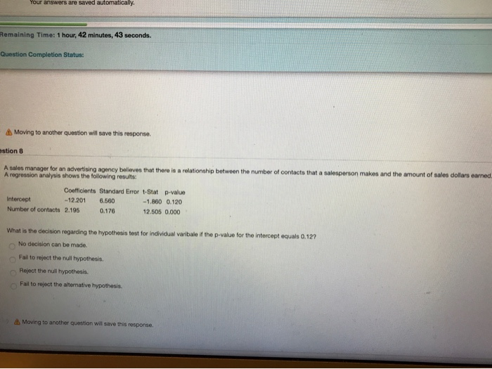 Solved Using the following information: Intercept | Chegg.com