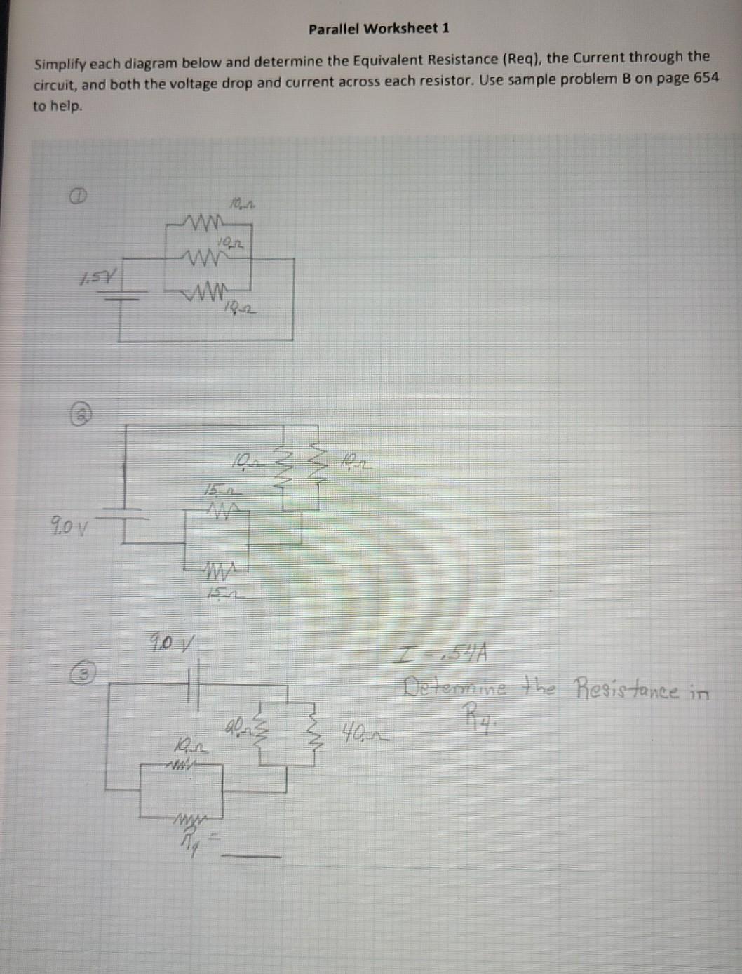 Solved Parallel Worksheet 1 Simplify each diagram below and | Chegg.com