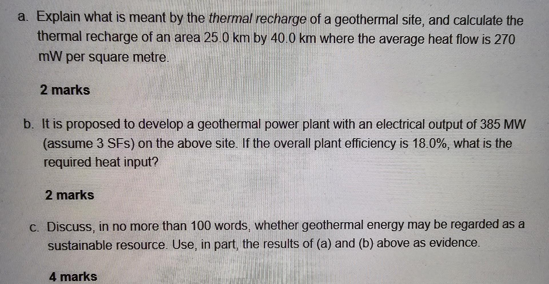 Solved a. ﻿Explain what is meant by the thermal recharge of | Chegg.com