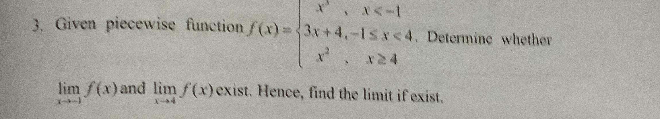 Solved Given piecewise function | Chegg.com