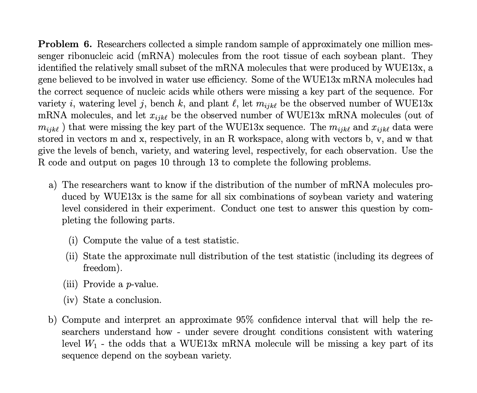 Solved Problem 6. ﻿Researchers collected a simple random | Chegg.com