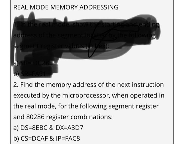 Solved REAL MODE MEMORY ADDRESSING hain the real mode show | Chegg.com