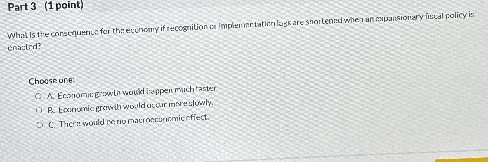 Solved Part 3 (1 ﻿point)What is the consequence for the | Chegg.com