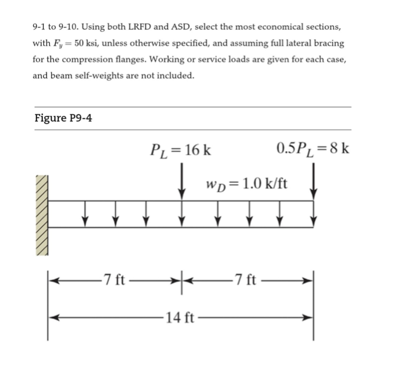 Solved 9-1 [ ﻿to 9-10 \geoquad . ﻿Using both LRFD and ASD, | Chegg.com