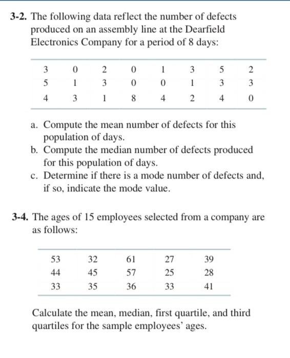 Solved 3-2. The following data reflect the number of defects | Chegg.com