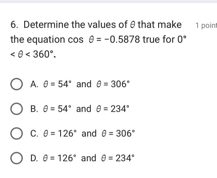 Solved 5. Review the table below, then select 1 point the | Chegg.com