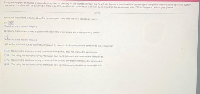 Solved A programmer plans to develop a new software system. | Chegg.com