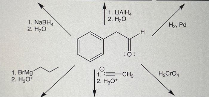 Solved 1. NaBH4 2. H₂O 1. BrMg 2. H3O+ 1. LiAlH4 2. H₂O :O: | Chegg.com Solved 1. NaBH4 2. H₂O 1. BrMg 2. H3O+ 1. LiAlH4 2. H₂O :O: | Chegg.com