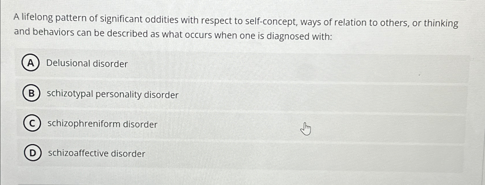 Solved A lifelong pattern of significant oddities with | Chegg.com