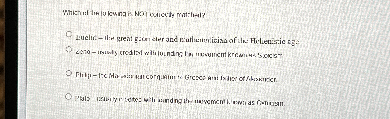 Solved Which of the following is NOT correctly | Chegg.com