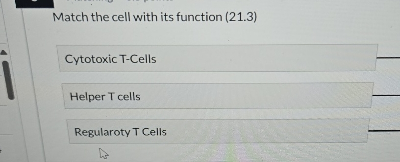 Solved Match the cell with its function (21.3)Cytotoxic | Chegg.com
