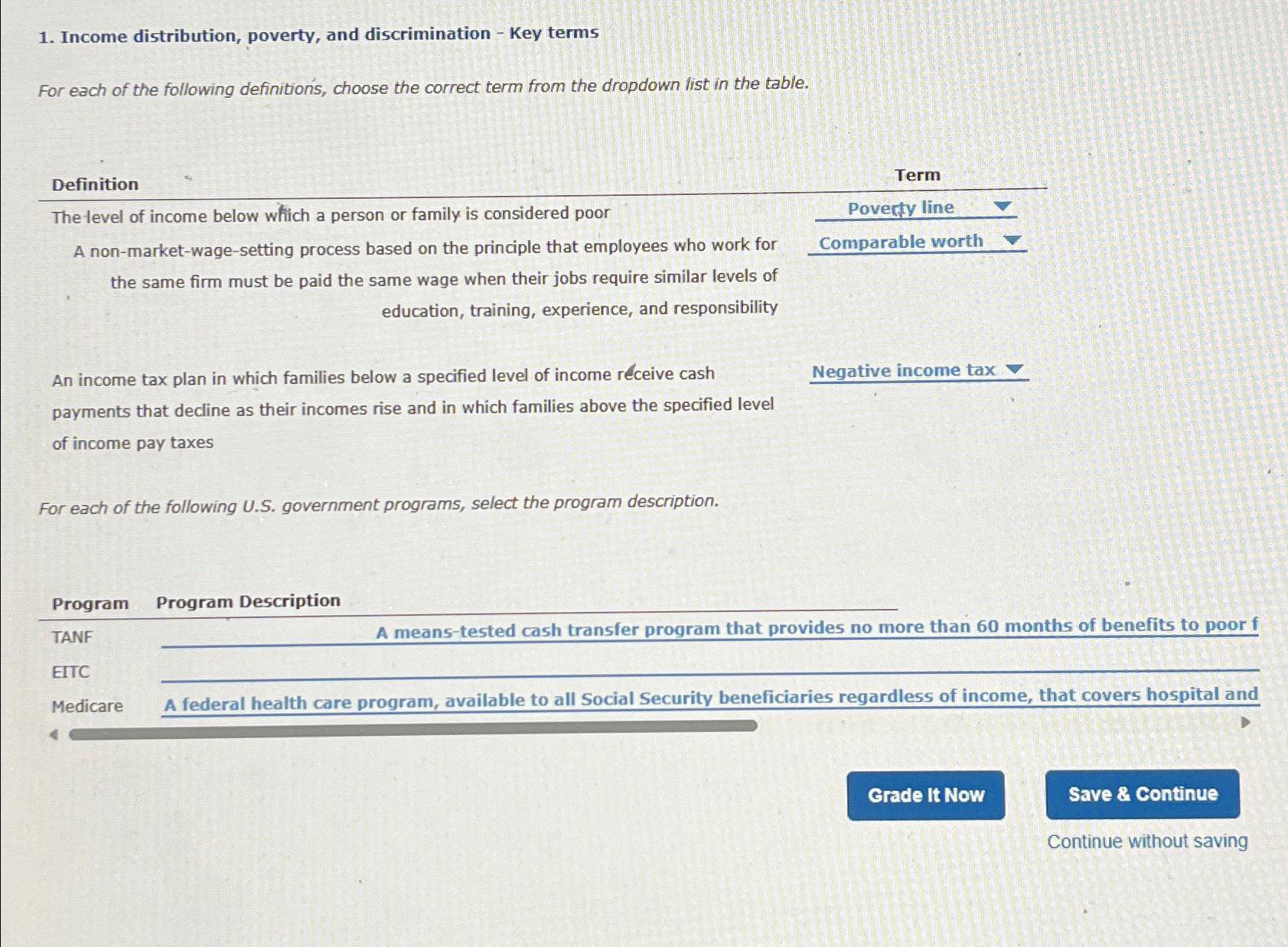 Solved Income distribution, poverty, and discrimination - | Chegg.com