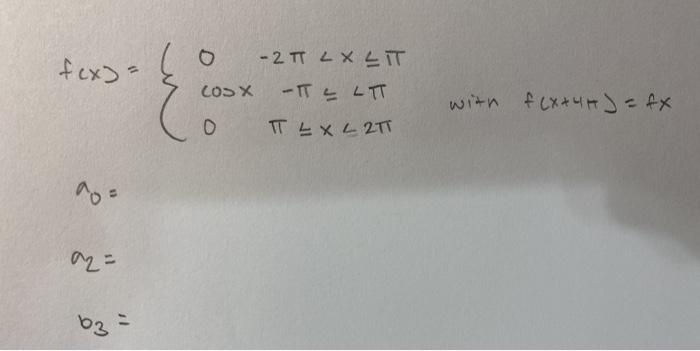 Solved fexo- - 2 TT LX LIT COS X -TA LT 0 T EX LRT with | Chegg.com