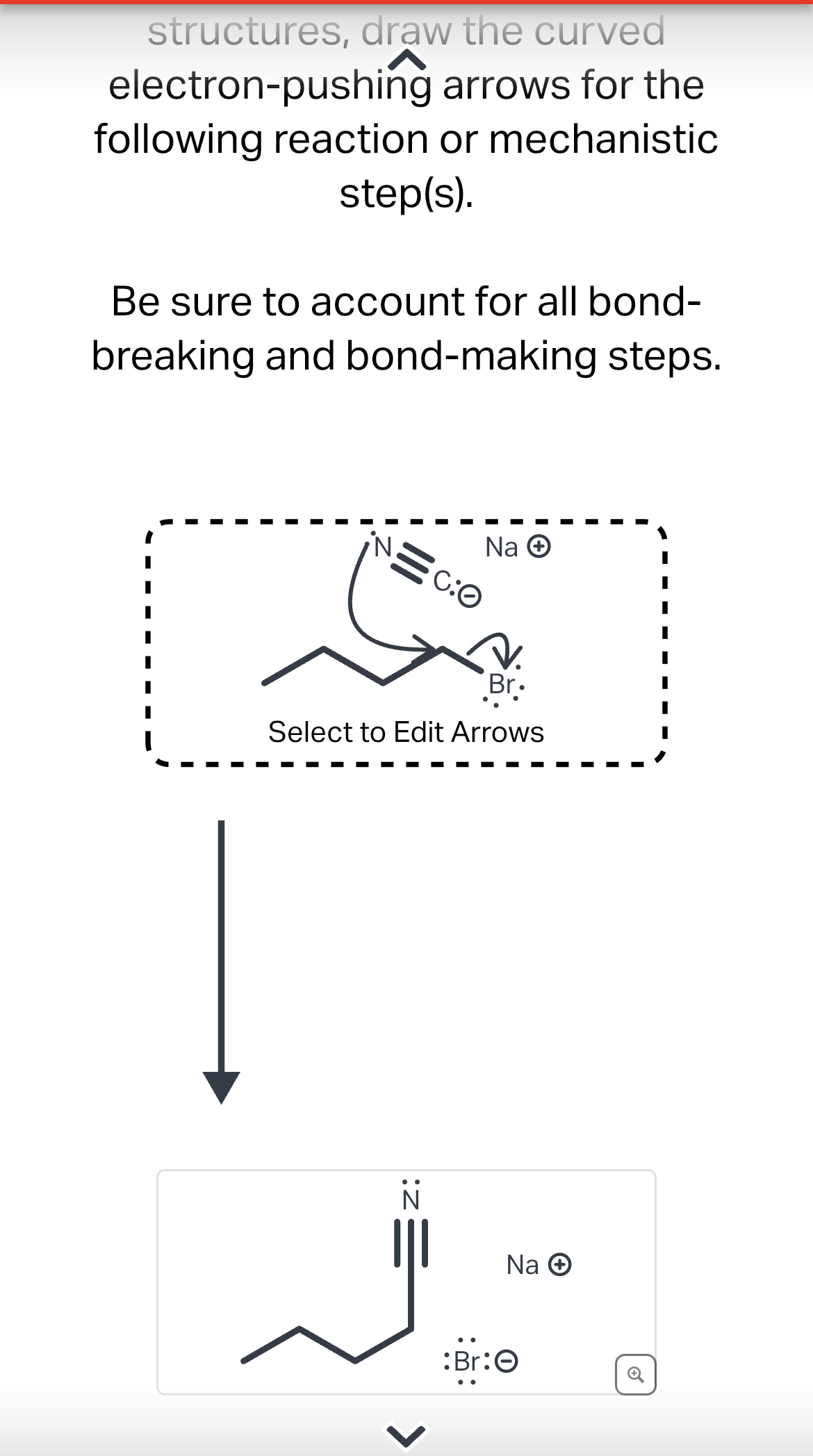 Solved structures, draw the curvedelectron-pushing arrows | Chegg.com
