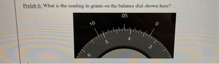 Solved Prelab 6: What is the reading in grams on the balance | Chegg.com