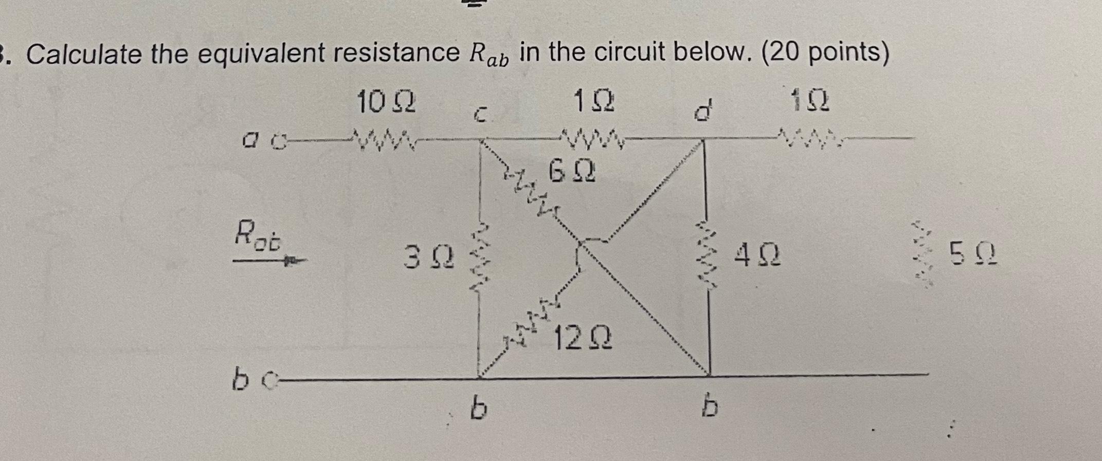 Calculate the equivalent resistance Rab ﻿in the | Chegg.com
